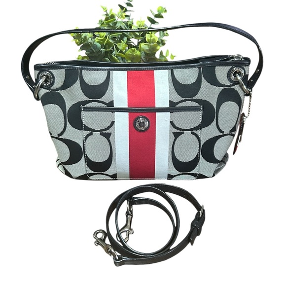 Coach | Bags | Coach Signature Stripe Shoulder Bag | Poshmark